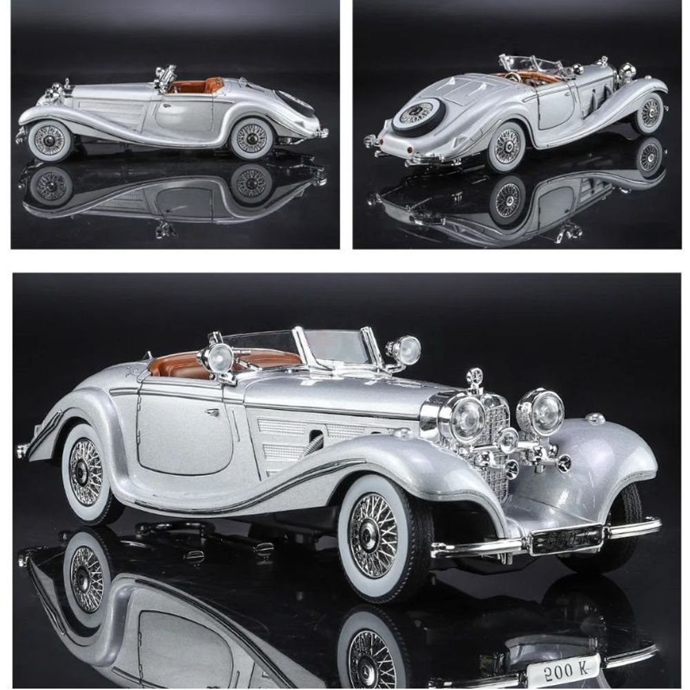 1:24 Jinlifang 1936 Mercedes-Benz 500K Retro Diecast with Sound, Light ...