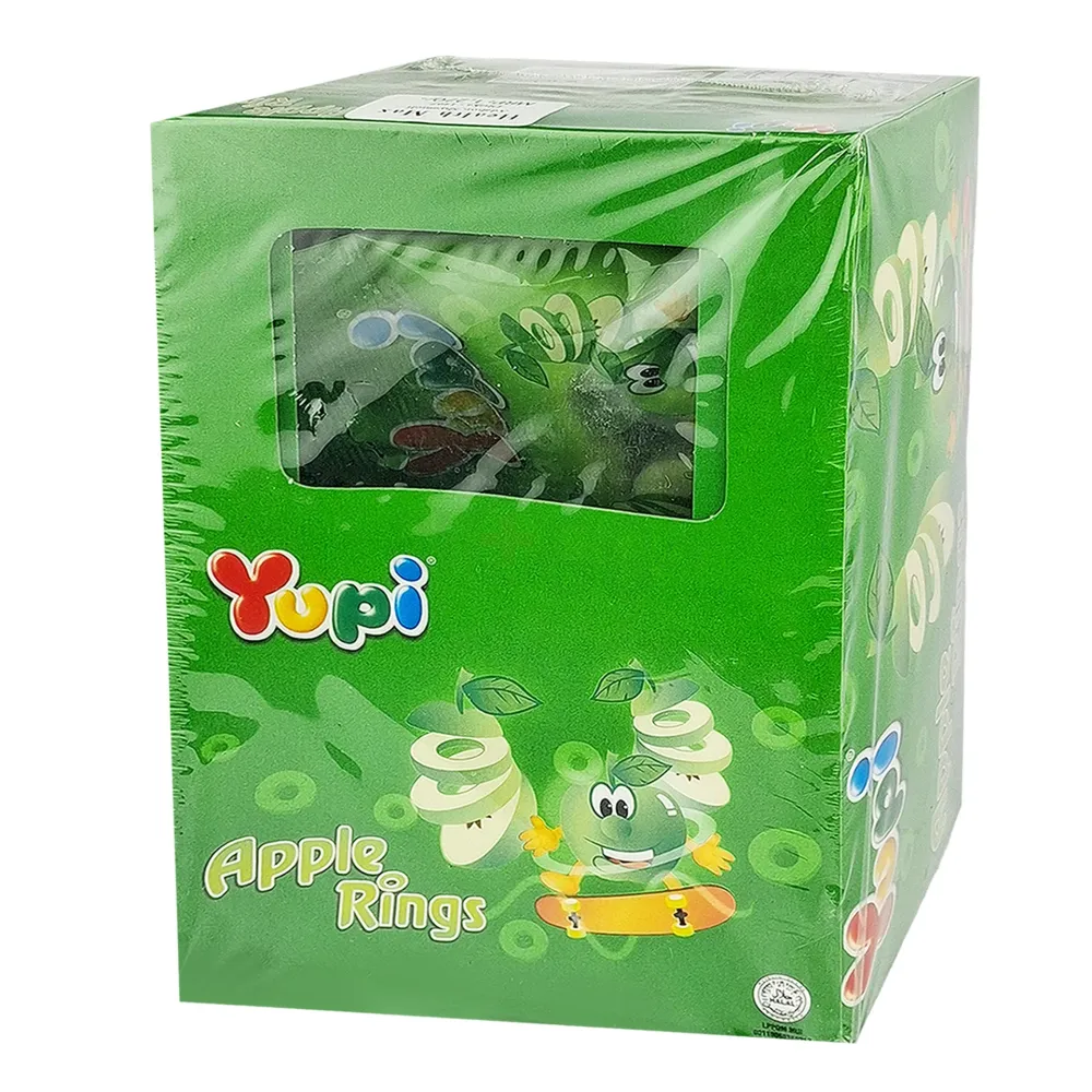Yupi Apple Rings Chewy Gummy Wrapped Candy (40g x 12 Pcs) - Arogga Ltd
