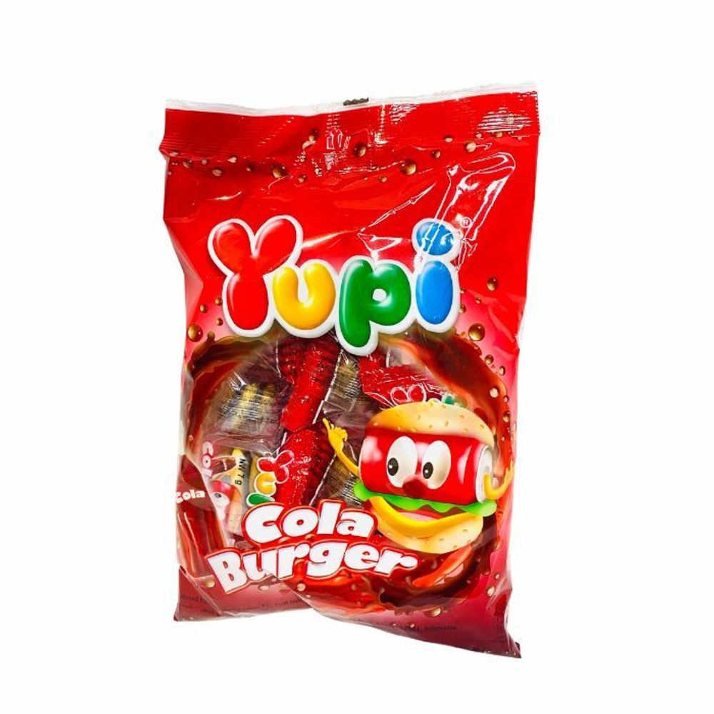 Yupi Cola Burger Chewy Gummy Wrapped Candy 84g - Arogga Ltd