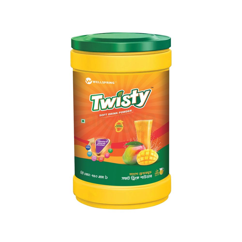 Twisty Soft Drink Powder (Mango) 750g Jar - Arogga Ltd