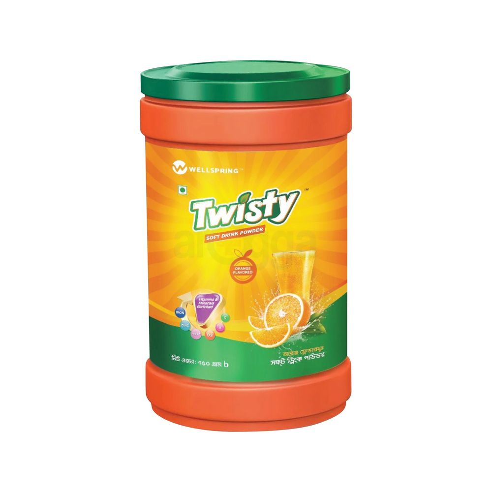 Twisty Soft Drink Powder (Orange) 750g Jar - Arogga Ltd