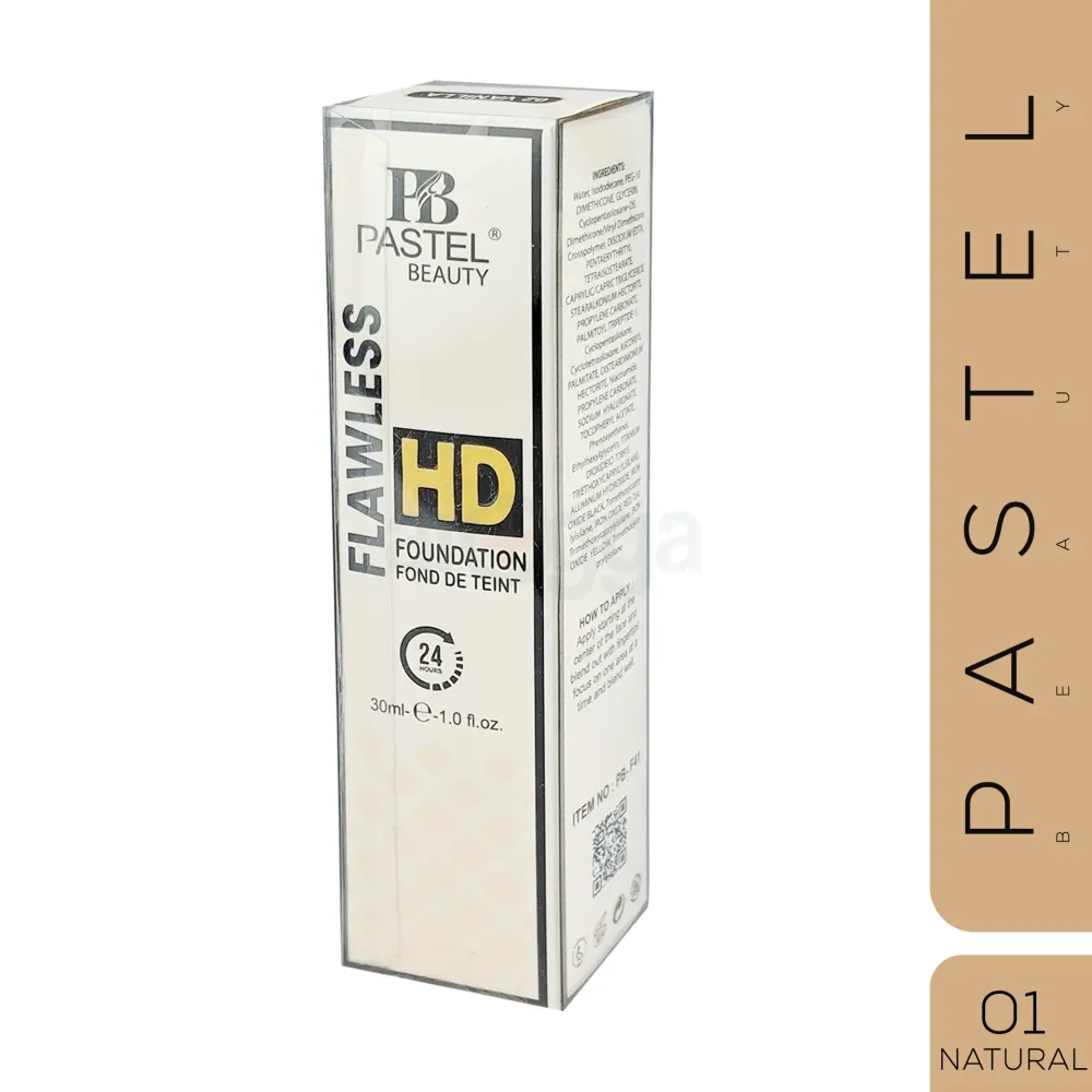 Pastel Beauty Flawless HD Foundation – 01 Natural (30ml, 24H Long ...