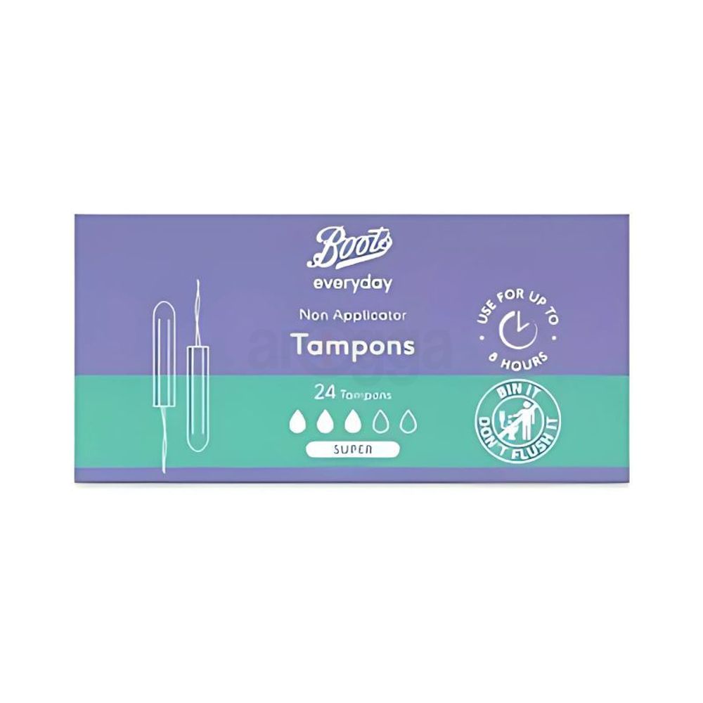 Boots Everyday Non Applicator Tampons Super 24 tampons Medium to Heavy ...