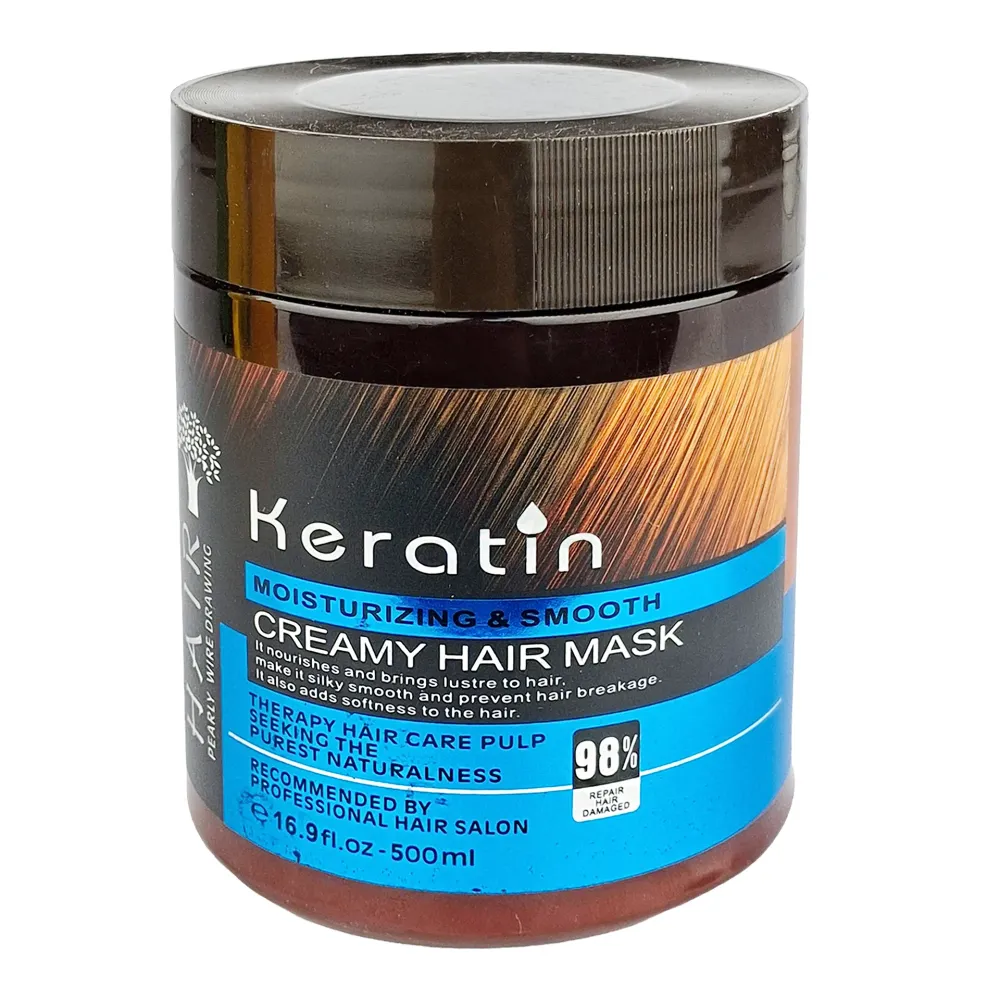 Keratin Moisturizing & Smooth Creamy Hair Mask Blue 500ml – Intense ...