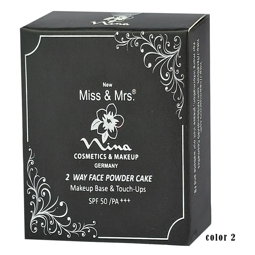 Miss & Mrs 2-Way Face Powder Cake SPF 50 PA+++ – Color 02, 10g, Long ...