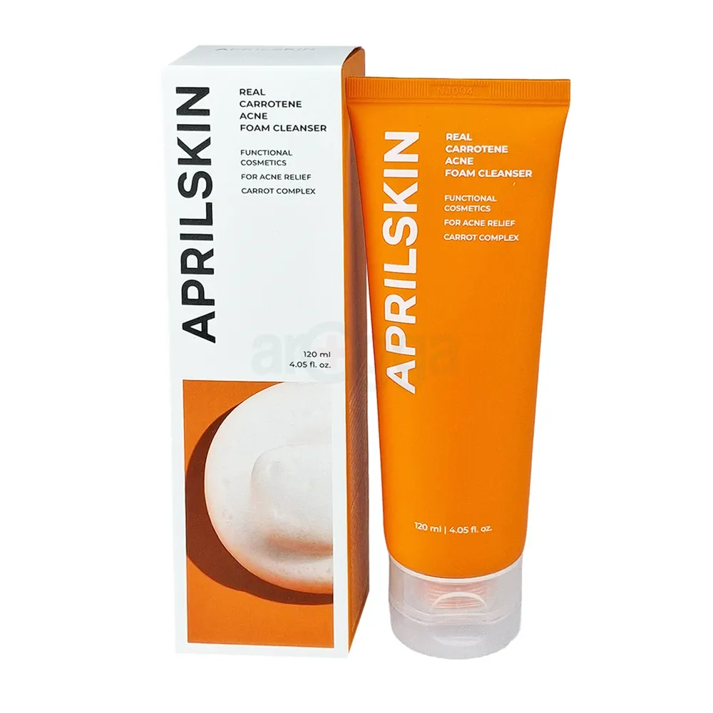 April Skin REAL CARROTENE ACNE FOAM CLEANSER (120g) – Deep Cleansing ...