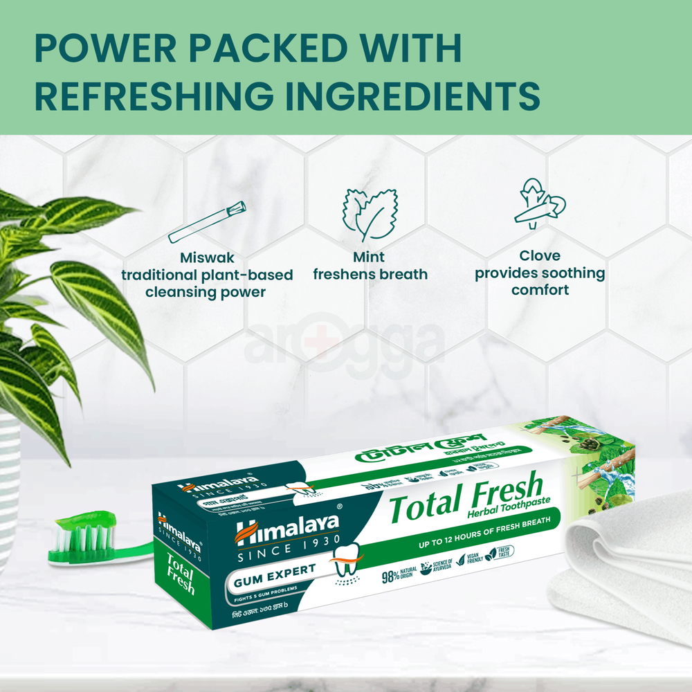 Himalaya Total Fresh Toothpaste 135g - Arogga Beauty Store