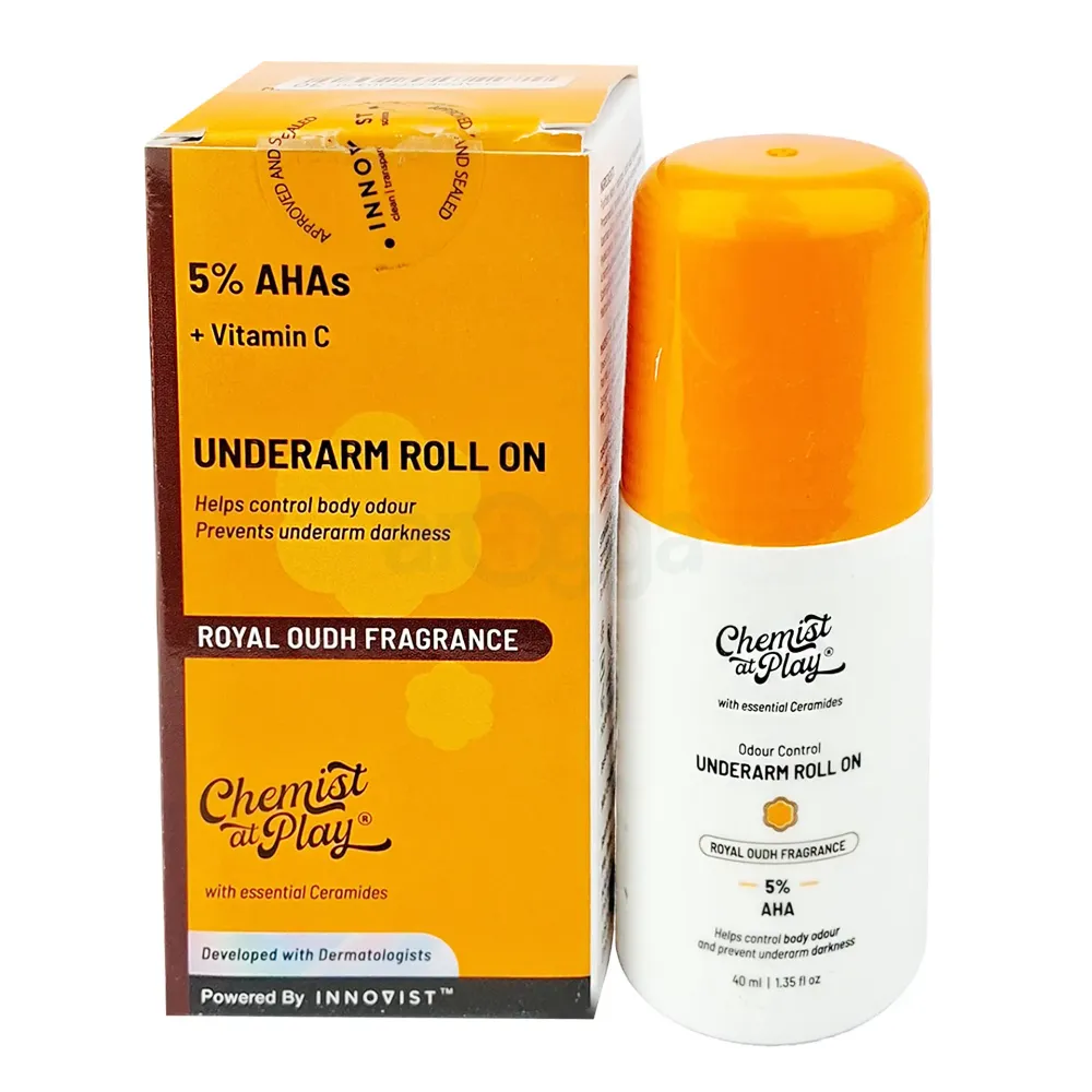 Chemist at Play Underarm Roll-On – Royal Oudh Fragrance 40ml | 5% AHAs ...