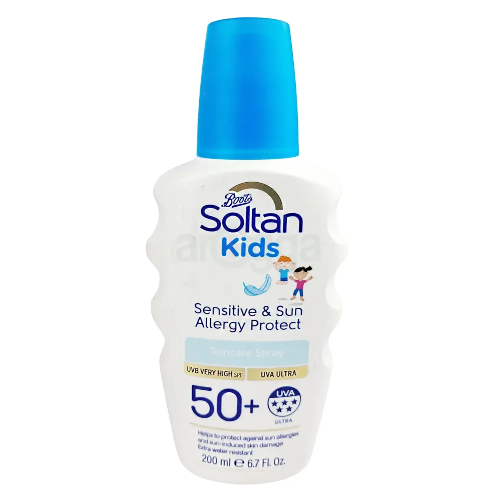 Boots Soltan Kids Sensitive & Sun Allergy Protect 50+ UVB 200ml price ...