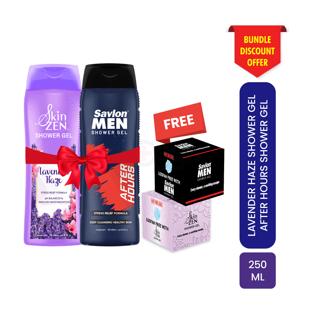 Savlon Men Shower Gel with Loofah 250ml & Skinzen Lavender Haze Shower ...