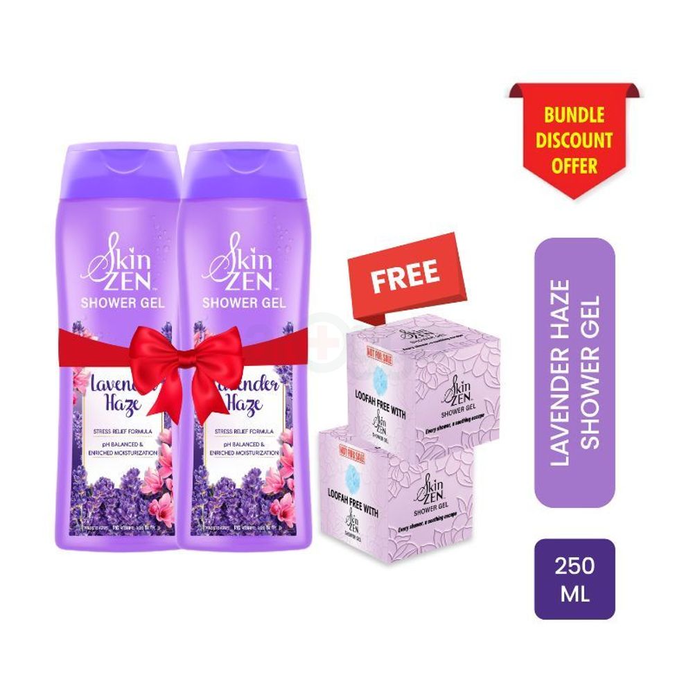 Skinzen Lavender Haze Shower Gel with Loofah 250ml 2pcs Combo price in ...