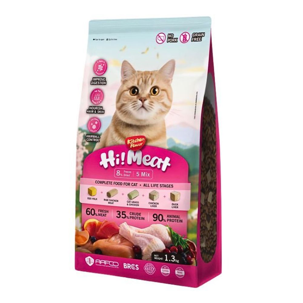 Kitchen Flavour Hi Meat Grain Free Dry Cat with Freeze Dried Real Meat ...
