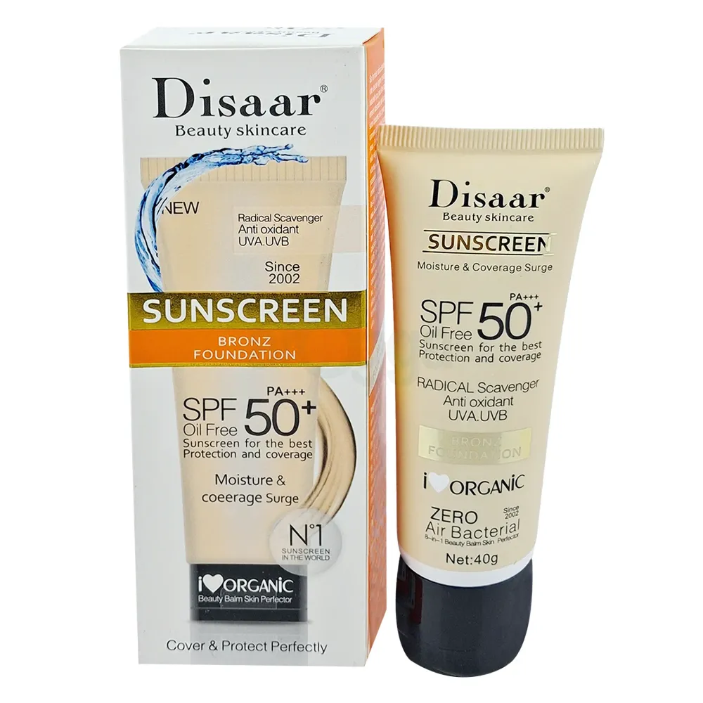 Disaar Oil Free Sunscreen Bronz Foundation SPF50+ PA+++ 40gm price in ...