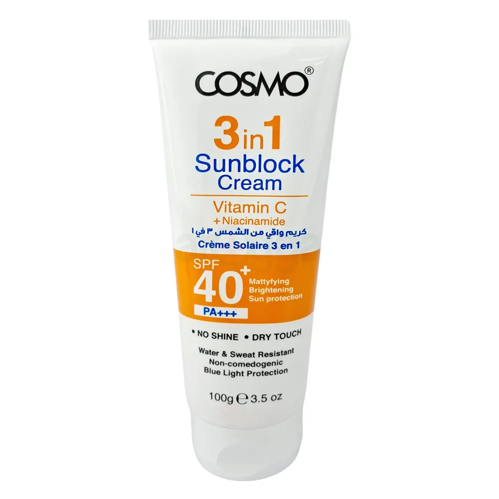 Cosmo 3 in 1 Vitamin C + Niacinamide Sunblock Cream SPF 40 PA+++ 100g ...