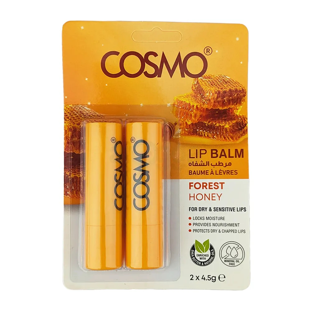COSMO Forest Honey Lip Balm for Dry & Sensitive Lips (2 x 4.5g Sticks ...