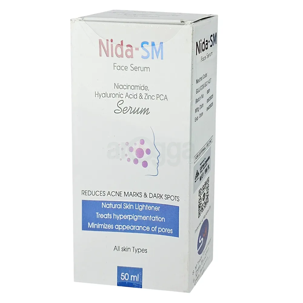 NIda-SM Face Serum with Niacinamide, Hyaluronic Acid & Zinc – 50ml ...