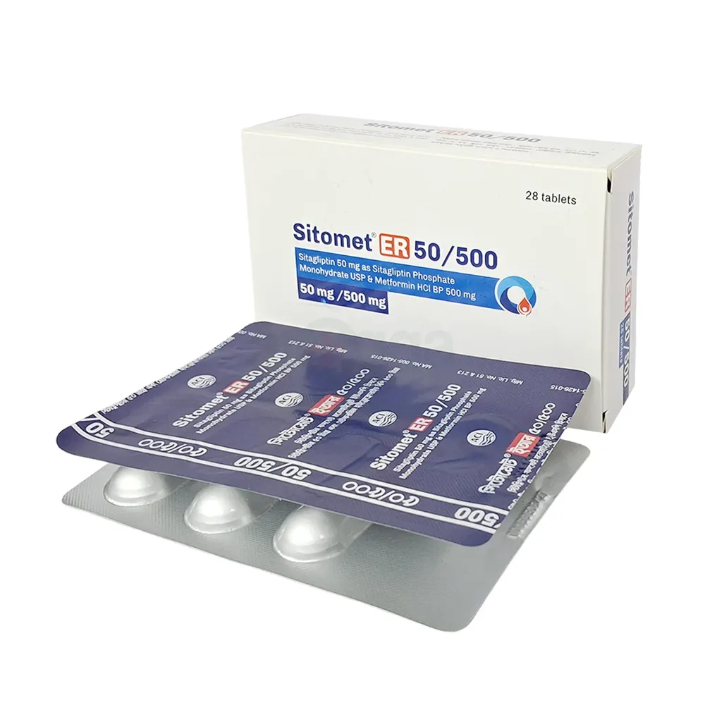 Sitomet ER 50/500mg+50mg tablet - Arogga Online Pharmacy