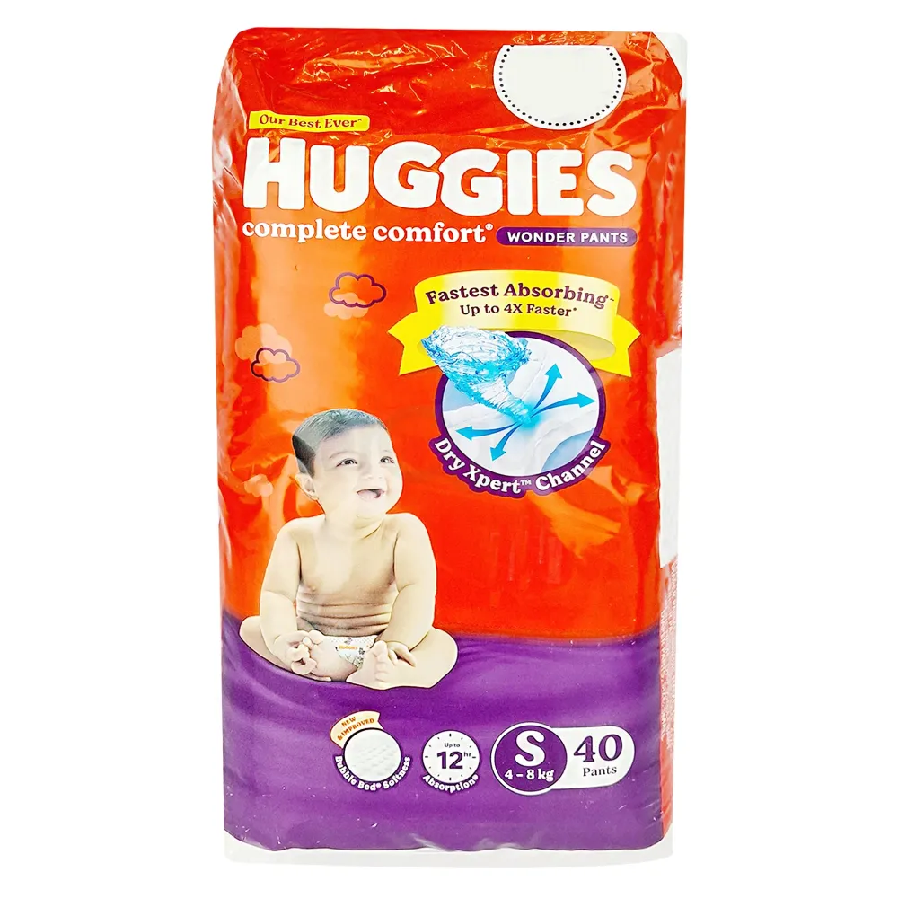 Huggies Wonder Pants Baby Diapers - S 40'ss (4-8kg) with Bubble Bed ...