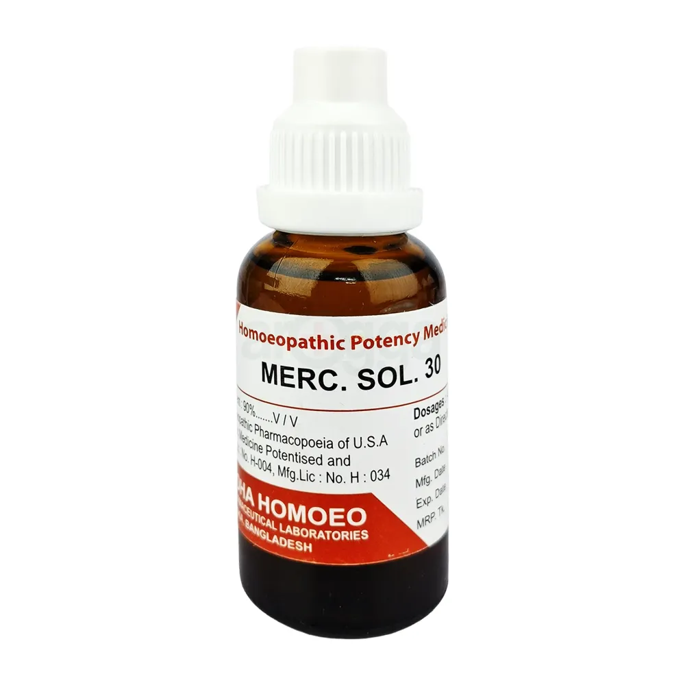 Merc Sol 30 30ml(Zoha Homeo) price in Bangladesh | Arogga