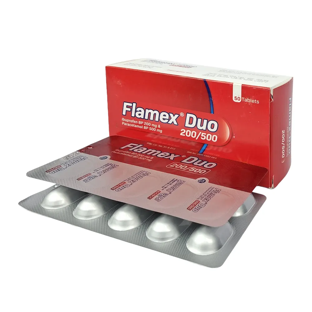 Flamex Duo 200/500mg + 200mg Tablet - Arogga Online Pharmacy