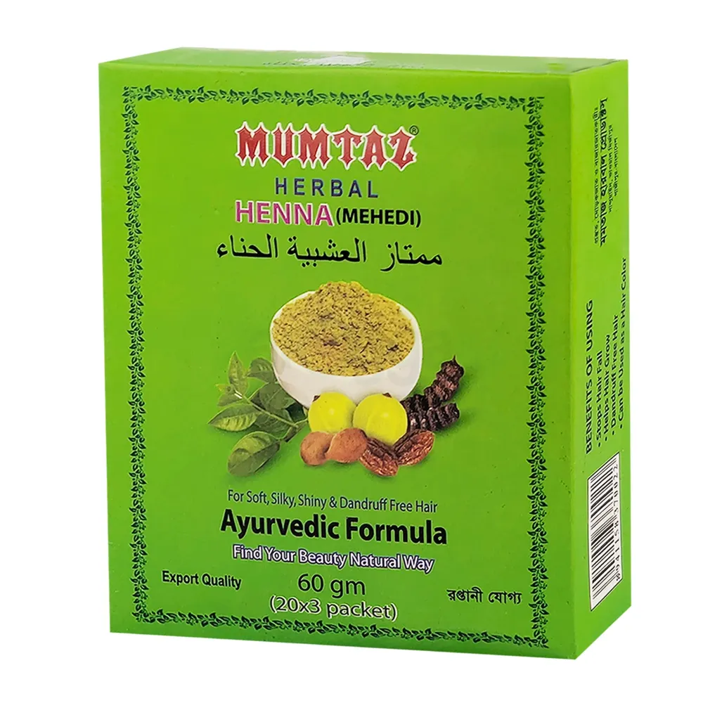 Mumtaz Herbal Henna (Mehndi) – For Soft, Silky, Shiny & Dandruff-Free ...