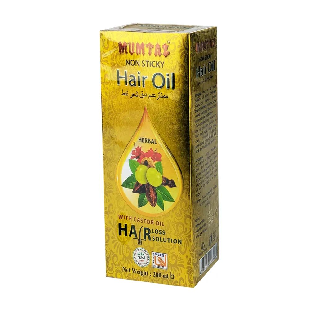 Mumtaz Non-Sticky Hair Oil with Castor Oil – Hair Loss Solution – 200ml ...