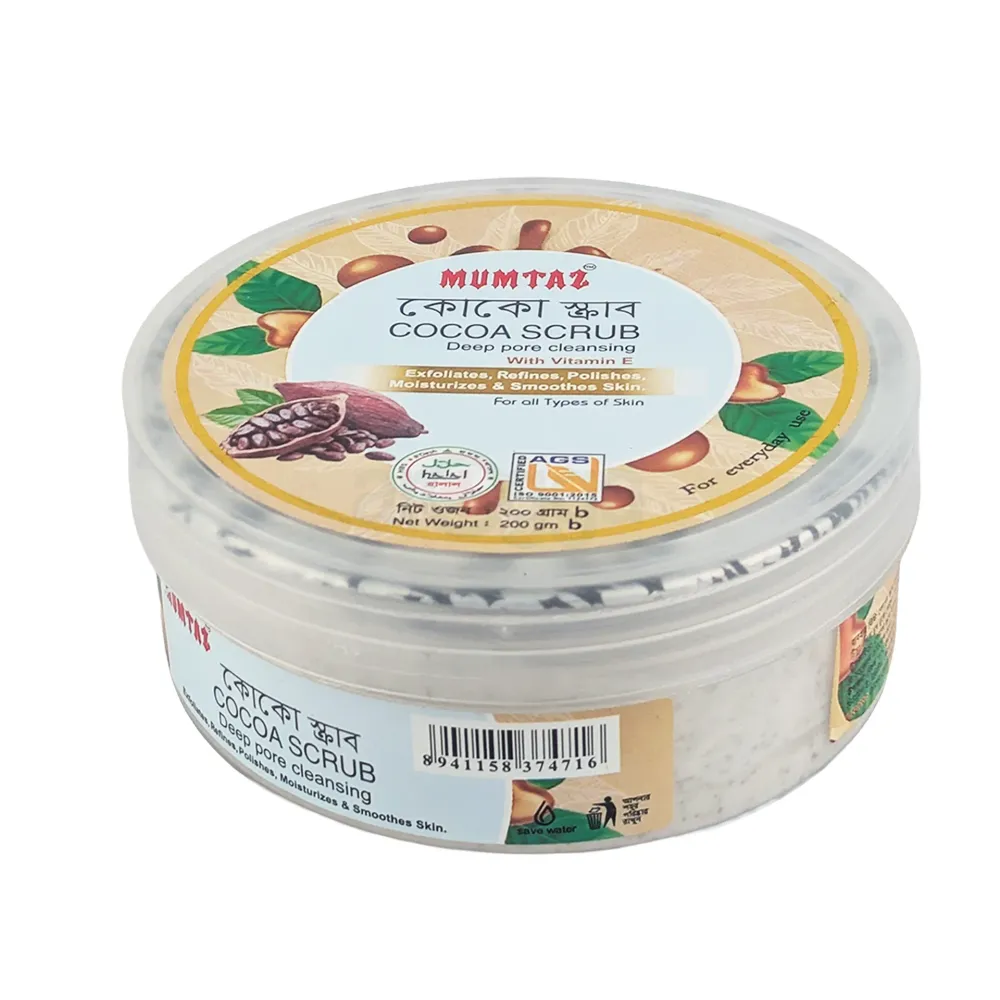 Mumtaz Cocoa Scrub Deep Pore Cleanser with Vitamin E – 200gm (For All ...