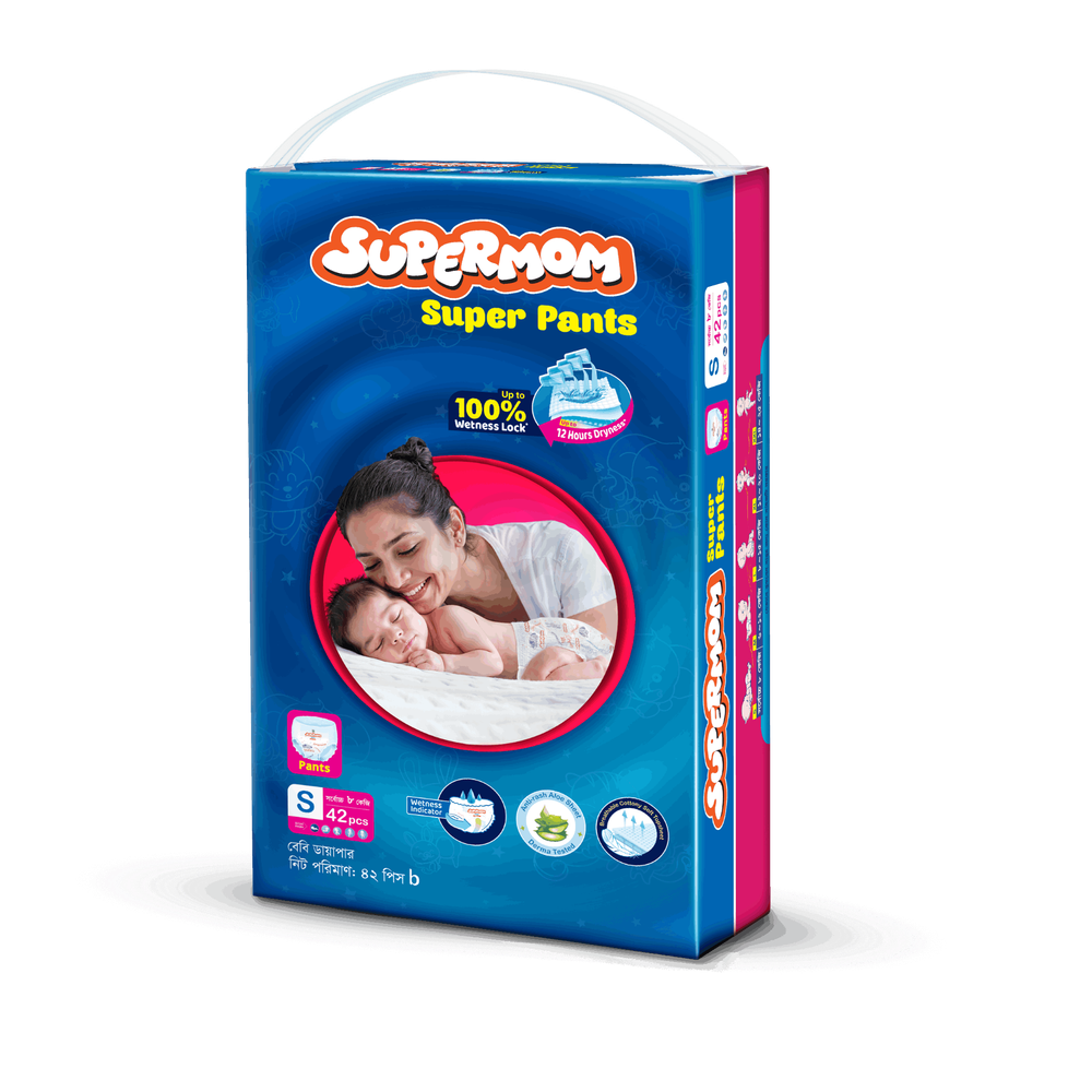 Supermom Baby Super Pant Diaper Small (0-8)kg 42pcs Pack price in ...