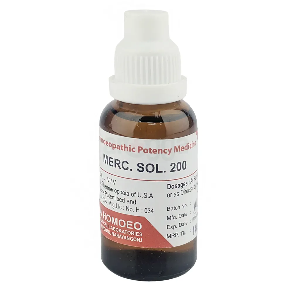 Merc Sol 200 30ml(Zoha Homeo) - Arogga Online Pharmacy