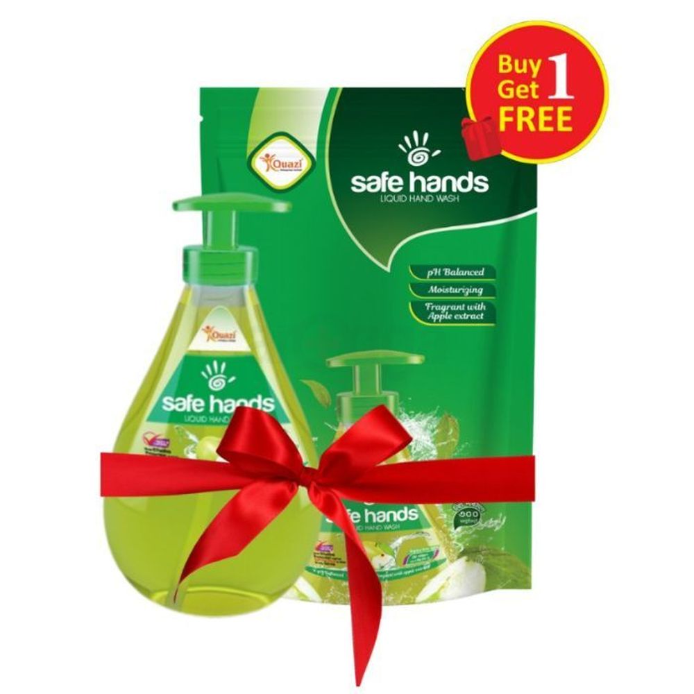 Buy 1 Safe Hands Liquid Hand Wash (Pump) Green Apple 350ml & Get 1 Safe ...