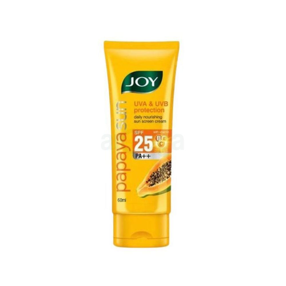 Joy Papaya Sun UVA & UVB Protection SPF 25 PA++ Sunscreen Cream 60ml ...