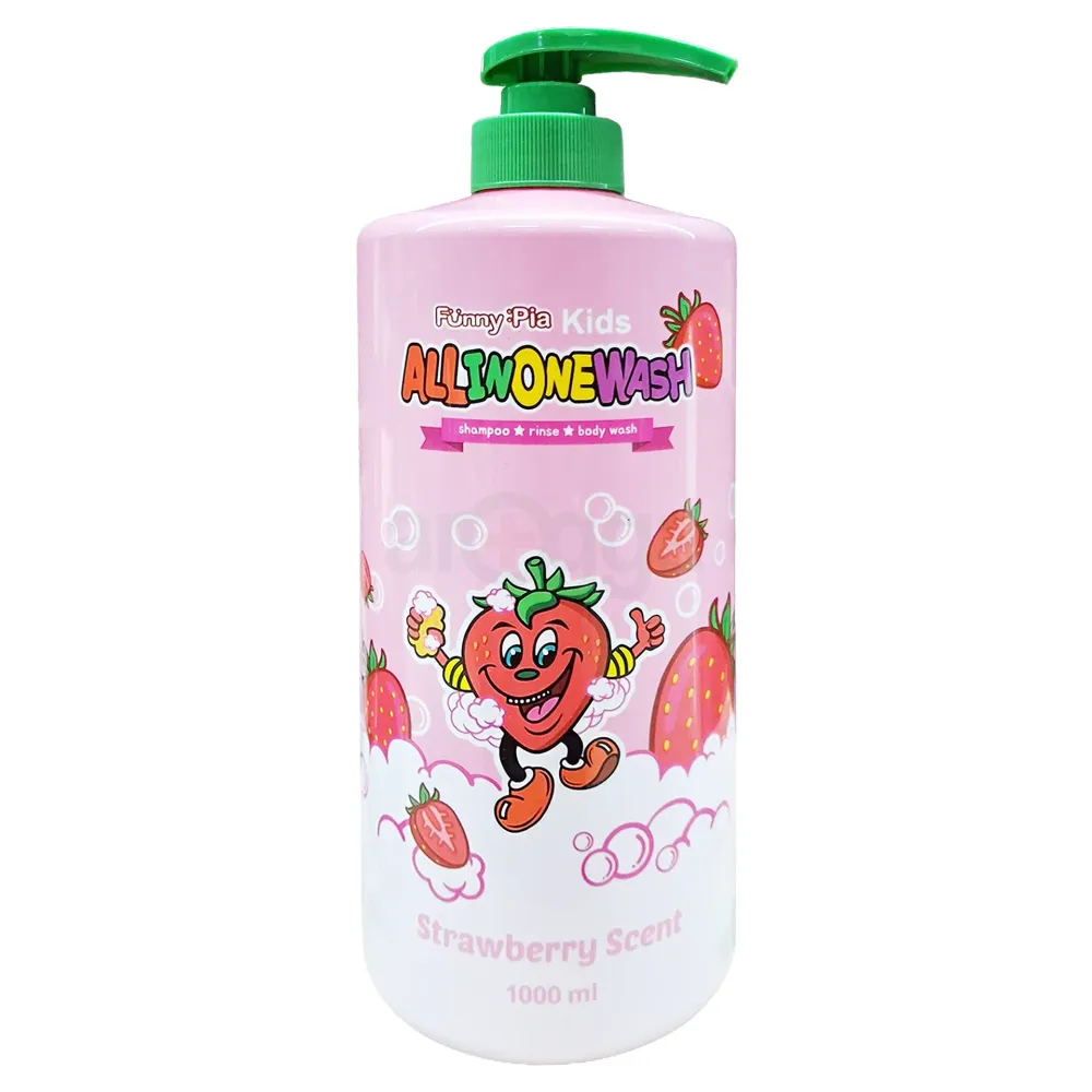 Funny: Pia Kids All-In-One Strawberry Scent Shampoo + Rinse + Body Wash ...