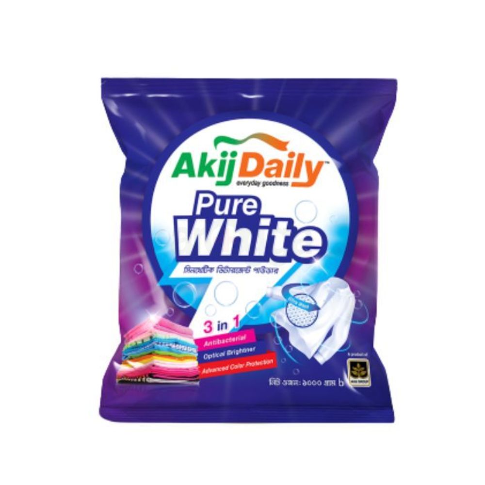 Akij Daily Pure White Detergent Powder 1kg price in Bangladesh | Arogga
