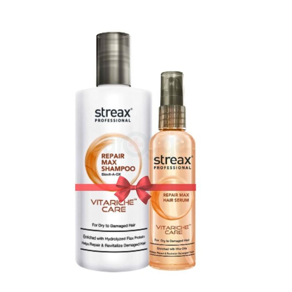 Streax Professional Vitariche Care Repair Max Shampoo 300ml & Streax ...