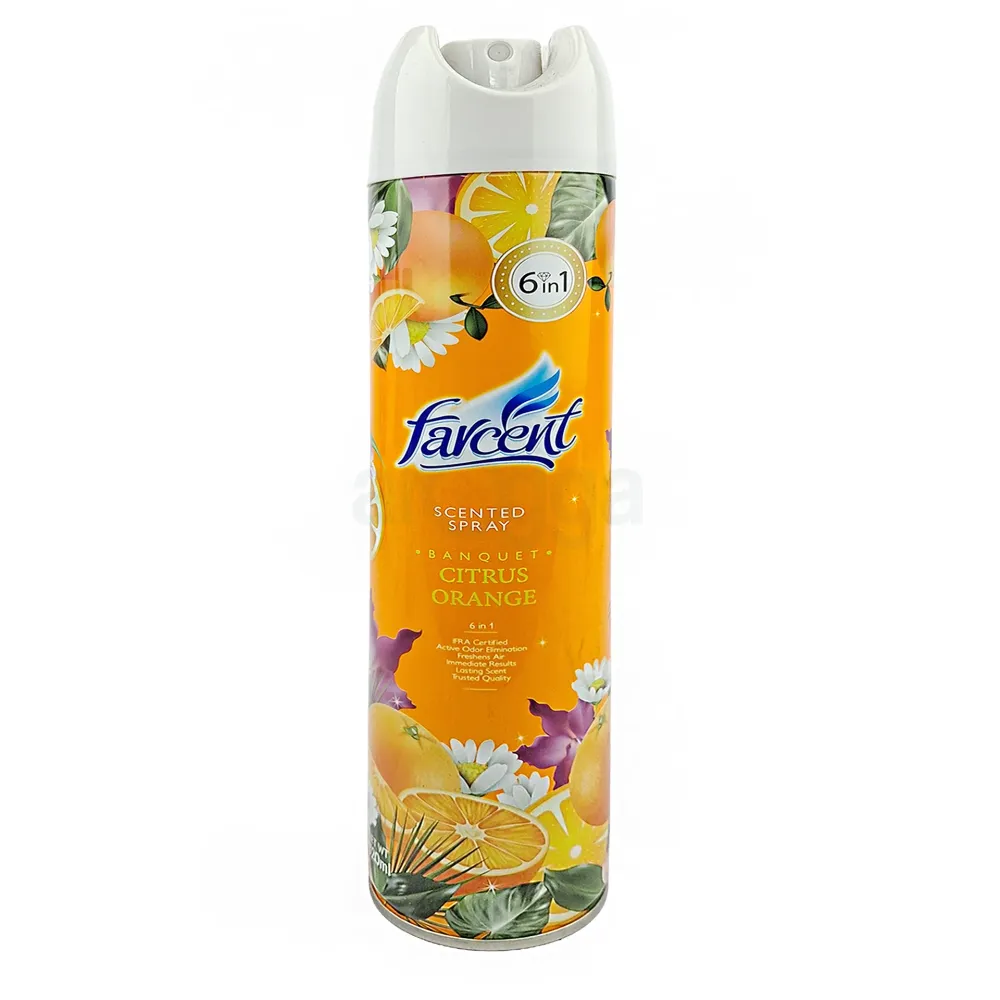 FARCENT Scented Air Freshener Spray – Citrus Orange Fragrance – 320ml ...