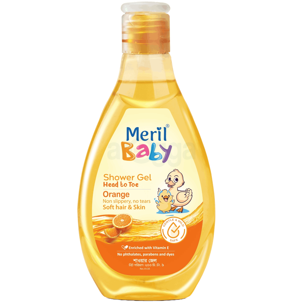Meril Baby Shower Gel Head to Toe Wash (Orange) 200ml price in ...