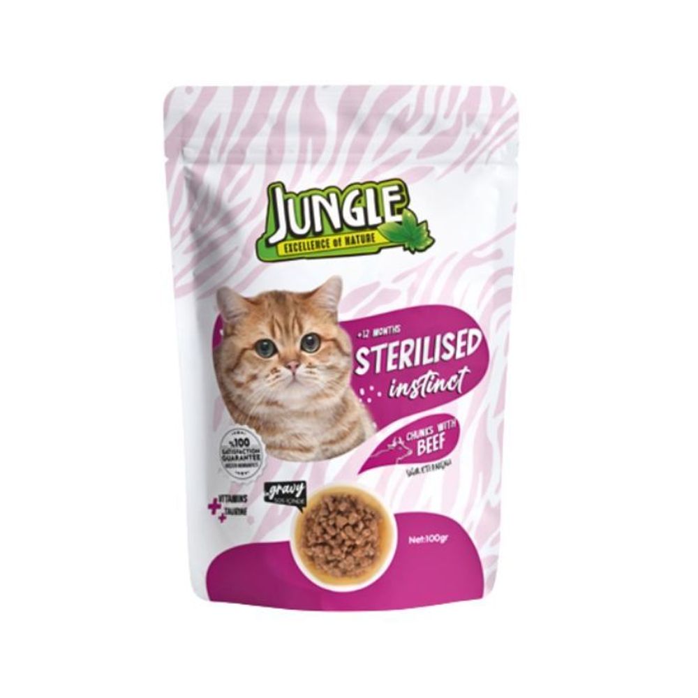 Jungle Pouch Sterilized Instinct Beef 100gm price in Bangladesh | Arogga