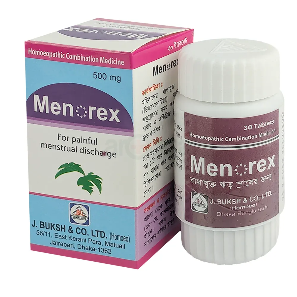 Menorex Tablets – For Painful Menstrual Discharge (J. Buksh & Co. Ltd ...