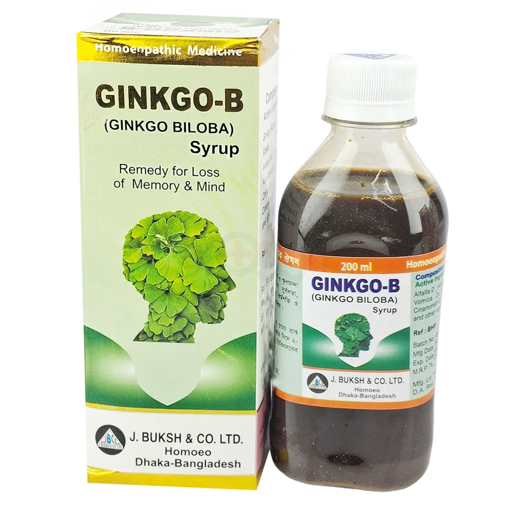 GINKGO-B Ginkgo Biloba Syrup 200ml – Loss of Memory & Mind Support (J ...