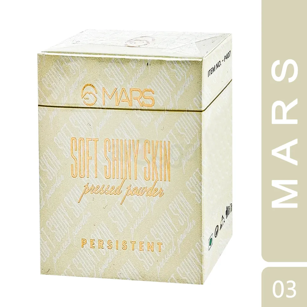 MARS Soft Shiny Skin Pressed Powder – Shade 03 (2‑in‑1 Face Compact ...
