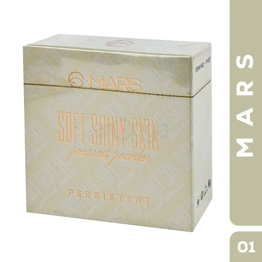 MARS Soft Shiny Skin Pressed Powder – Shade 01 (2‑in‑1 Face Compact ...