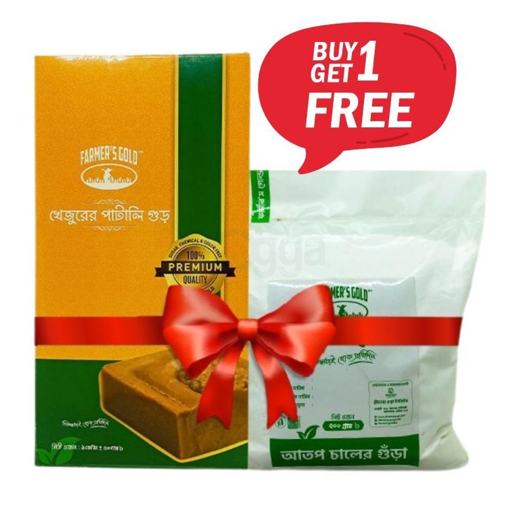Buy 1 Farmer Gold Premium Patali Gurm 1 kg & Get 1 Atop Chal 500g Free ...