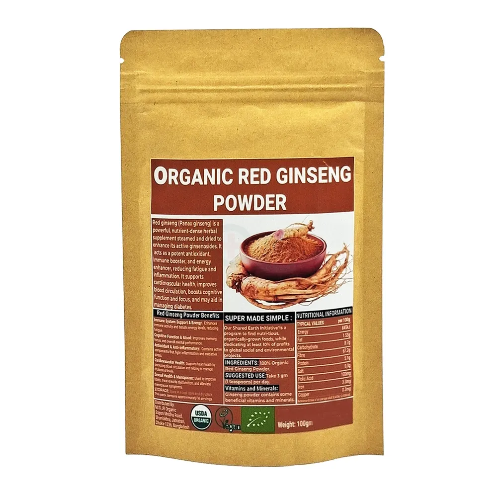 Organic Red Ginseng Powder 100gm price in Bangladesh | Arogga