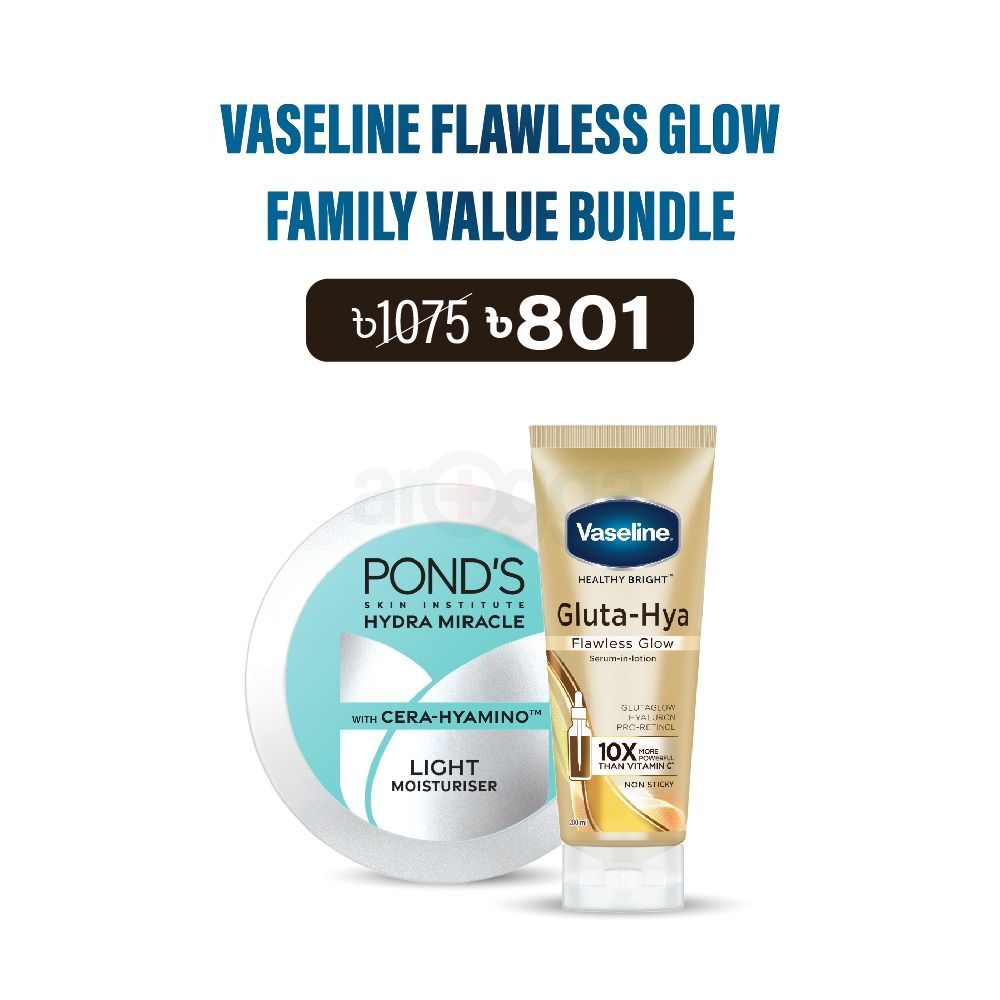 Vaseline Flawless Glow Family Value Bundle(Flawless Glow 200ml + Pond’s ...
