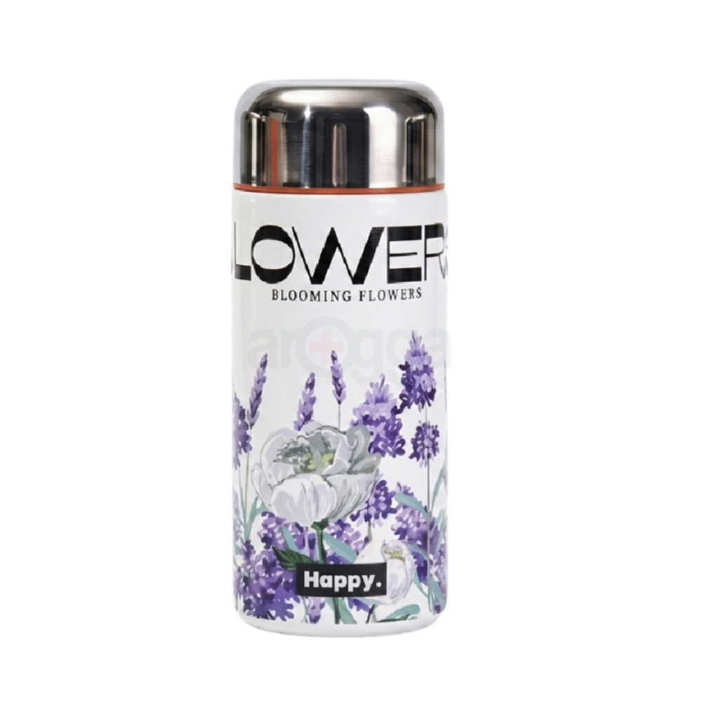 Prox High Quality SS Thermos Water Bottle 300ml (WB-3057 Purple Flower ...