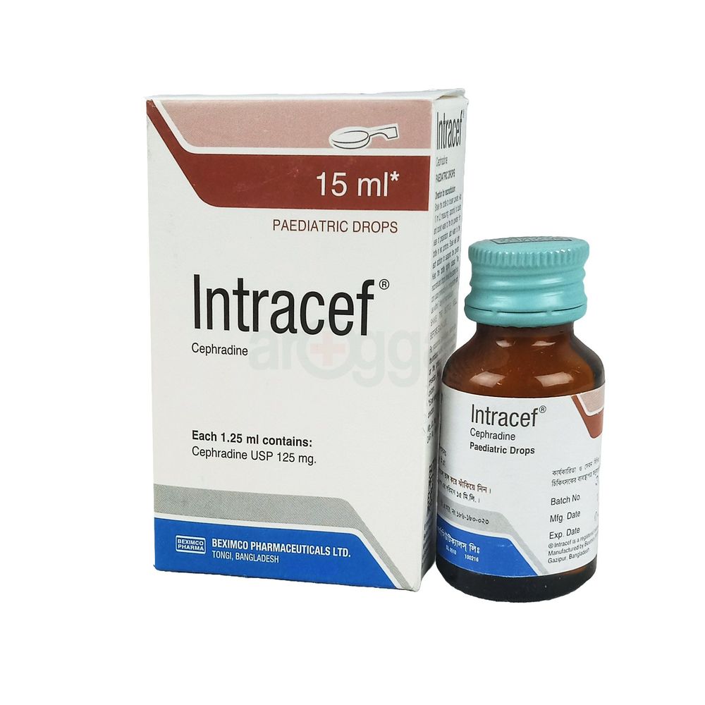 Intracef 125mg/1.25ml Pediatric Drops - Arogga Online Pharmacy