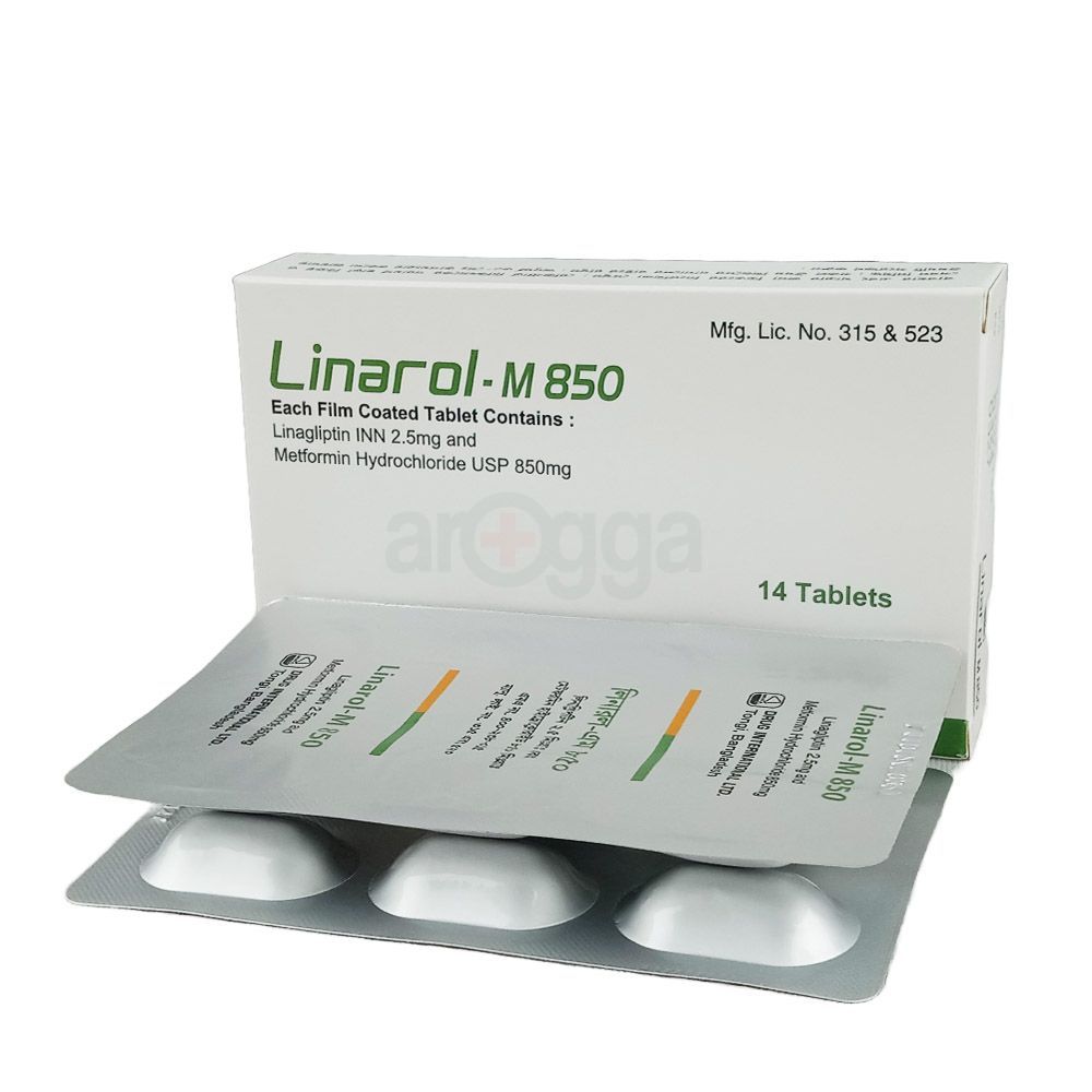 Linarol-M 850 2.5mg+850mg Tablet - Arogga Online Pharmacy