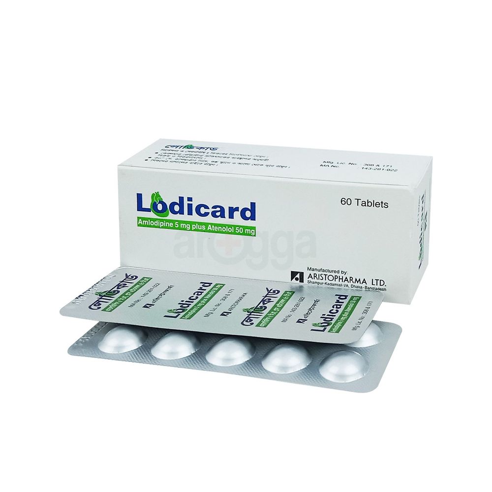 Lodicard 5/50 5mg+50mg Tablet - Arogga Online Pharmacy
