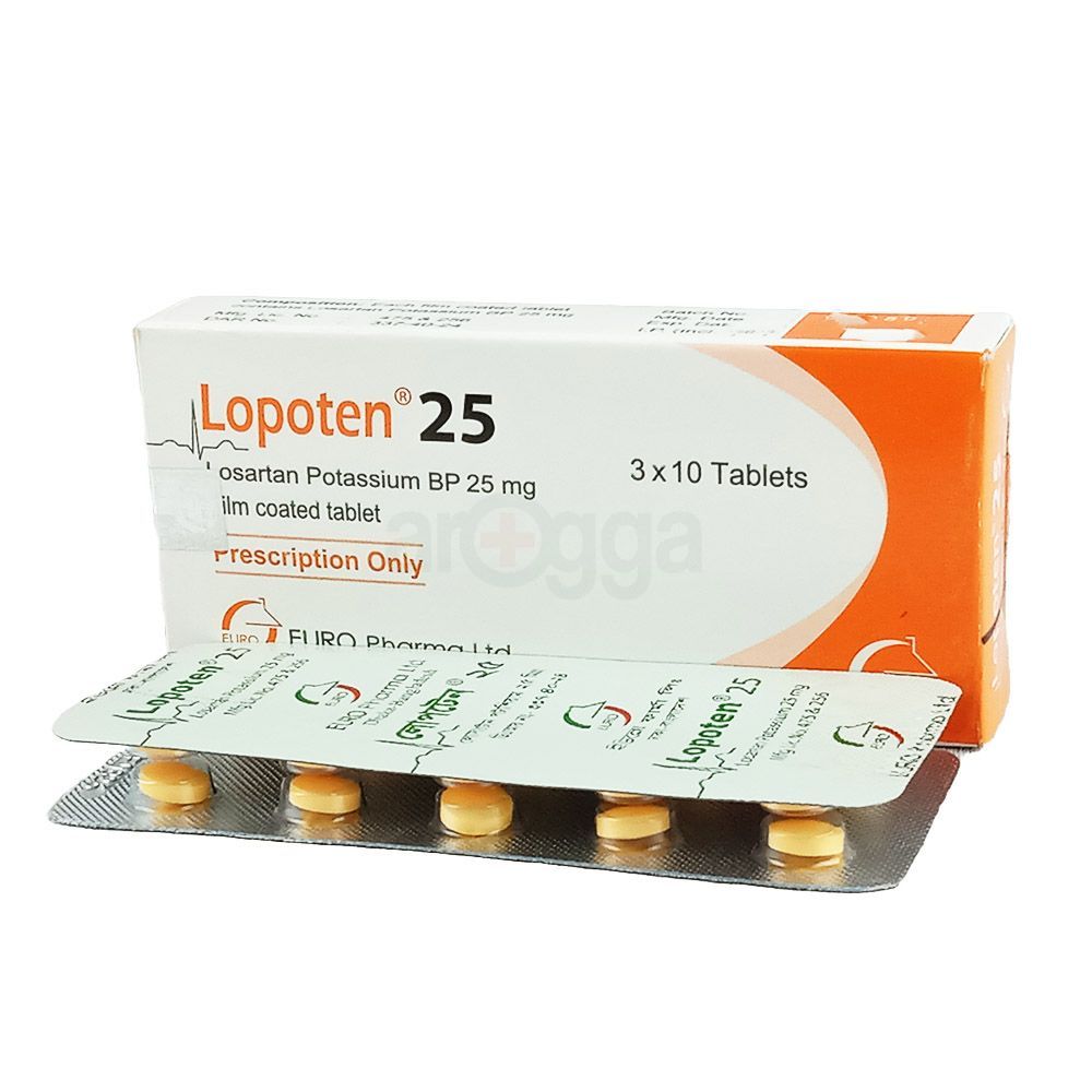 Lopoten 25mg Tablet - Arogga Online Pharmacy