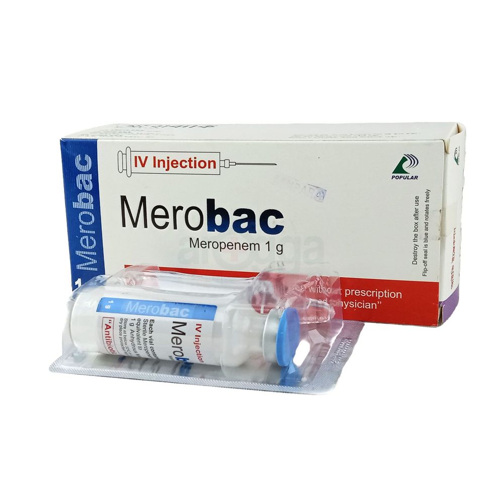 Merobac 1gm 1gm/vial Injection - Arogga Online Pharmacy